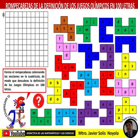 ROMPECABEZAS DE LA DEFINICIÓN DE LOS JUEGOS OLÍMPICOS EN 100 LETRAS ...