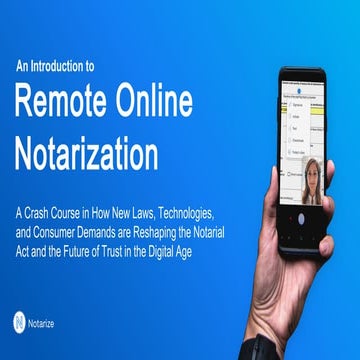 An Introduction to Remote Online Notarization | PDF
