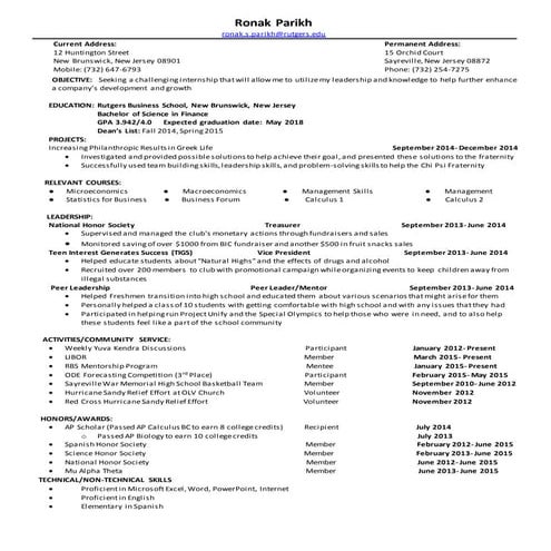 Ronak Parikh's Resume | DOCX