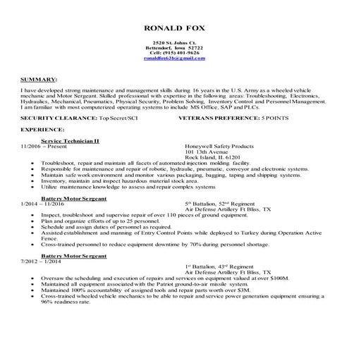 Ronald fox resume 5 04 18 | DOCX