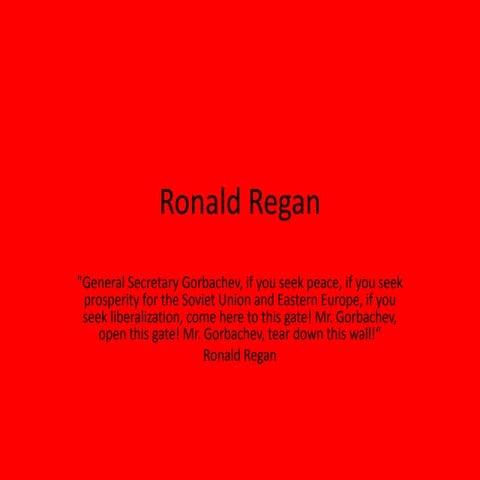 Ronald regan | PPTX | Political Issues & policy | Politics