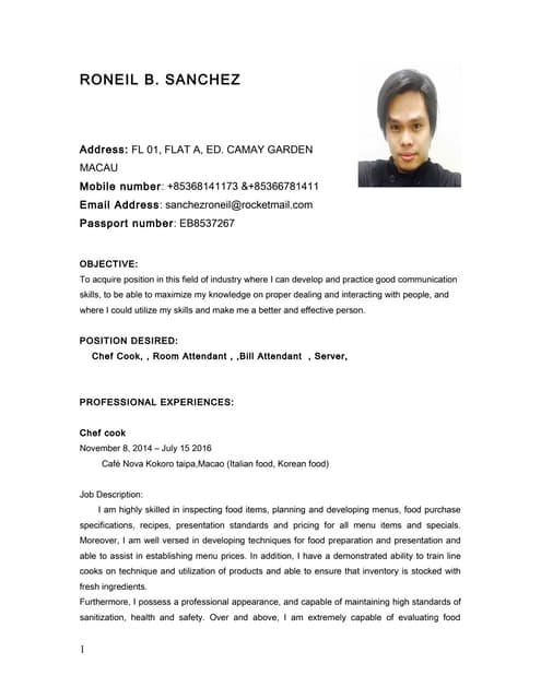 Executive Chef - Job Description | PDF | Food Industry | Industries