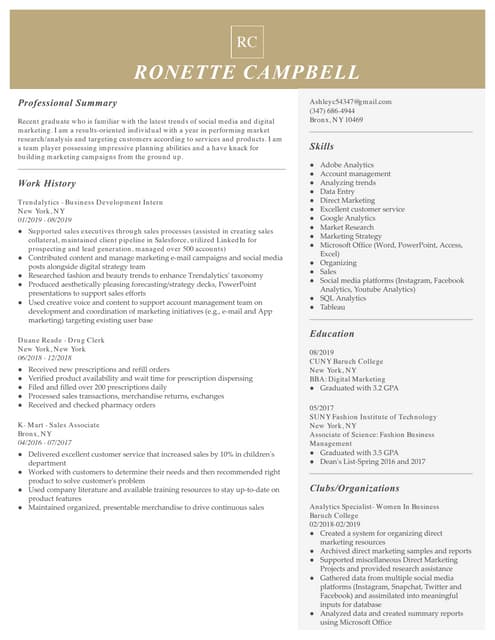 Emily Castro resume 2018 | PDF