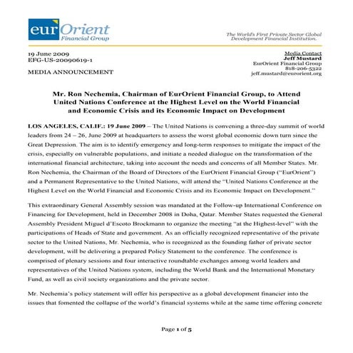 Ron nechemia attends un meeting on economic crisis | PDF