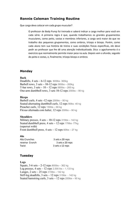 5 day workout routine | DOCX