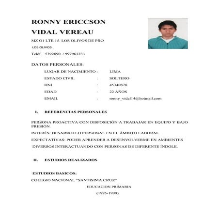 Ronny curriculum | DOC