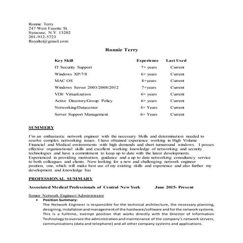 Ron's resume | DOCX