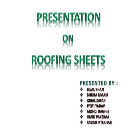 Slides presentation roofing materials | PPTX