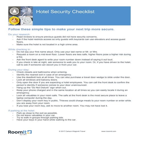 RoomIt Hotel Safety Checklist | PDF