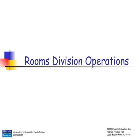 Rooms Division operation in hospitality 1 | PPT