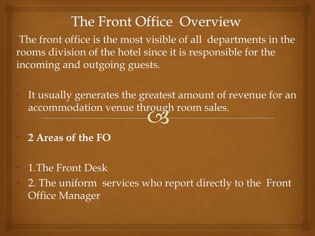 Front office department | PPTX
