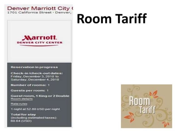 Room tariffs | PPT