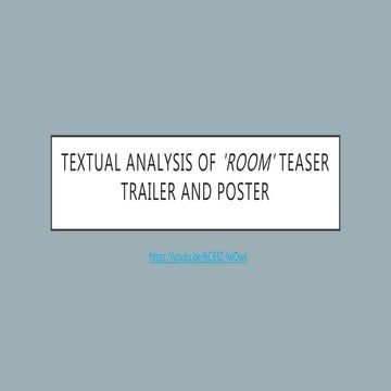 'Room' teaser trailer analysis | PPT