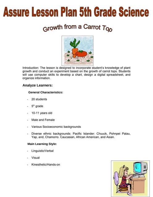 Lesson Plan 1 Plant Growth | PDF