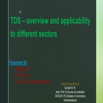 TDS – overview and applicability to different sectors | PPTX
