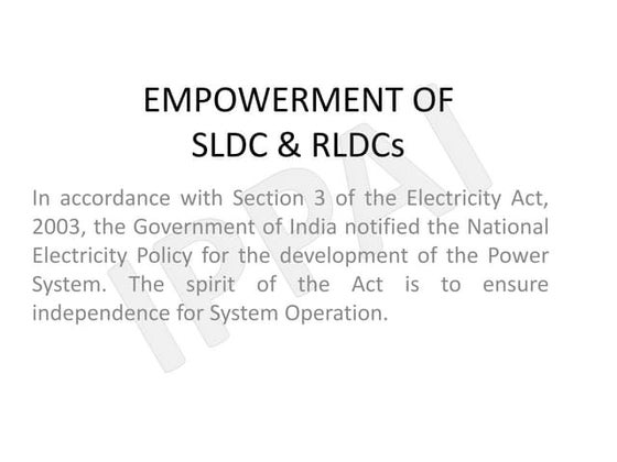 FUNCTIONS AND ROLES OF LOAD DESPATCH CENTRES.pptx | Power and Energy ...