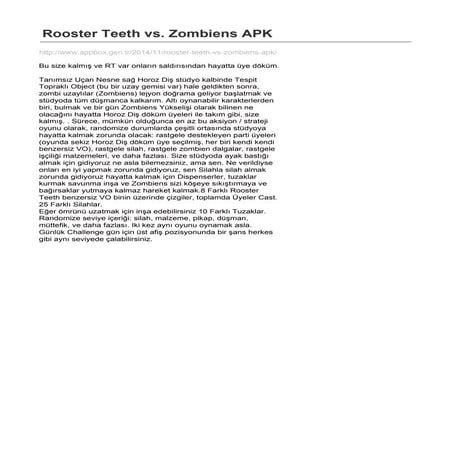 Rooster teeth vs. zombiens apk | PDF