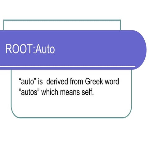 Root Word --> AUTO | PDF