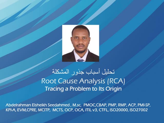 Root Cause Analysis - RCA Training Module | PDF