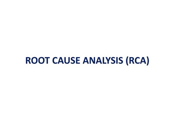 Root cause analysis training | PPT