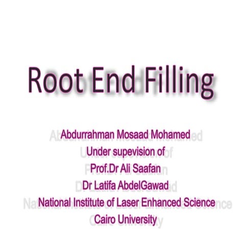 Root end filling | PPTX