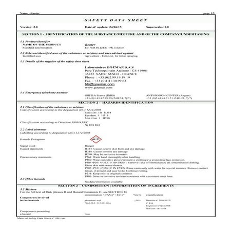 Rooter msds | PDF