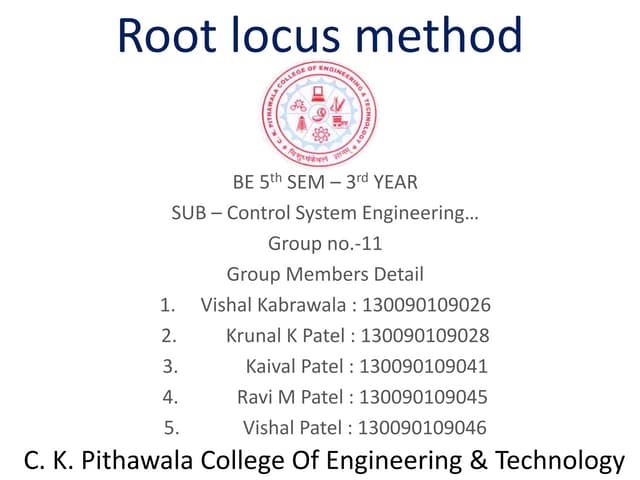 Root locus method | PPTX Root locus method | PPTX
