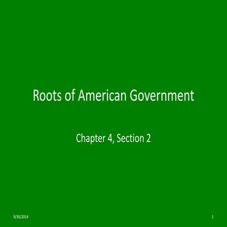 Roots of american government | PPT