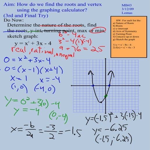 Sketching parabolas | PPT