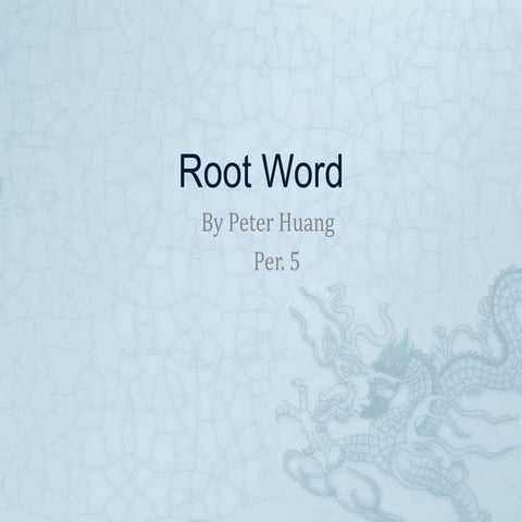 Root word | PPT