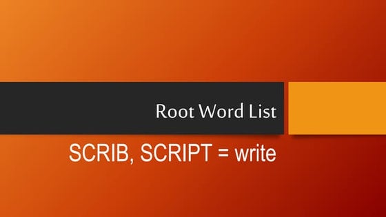 Root word, Prefix and Suffix. | PPTX