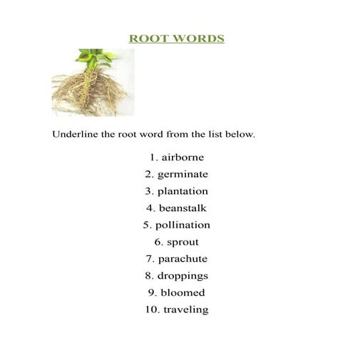 Root words | RTF | Gardening | Home & Garden