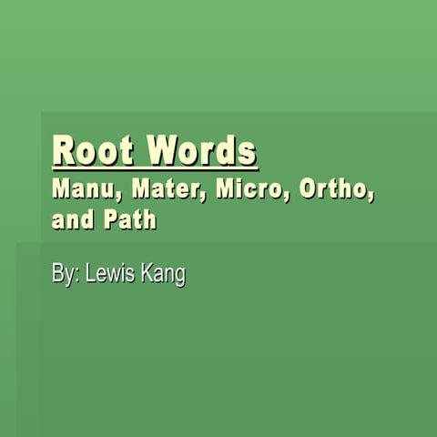 Root words | PPT
