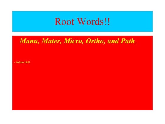Root words Powerpoint | PPTX
