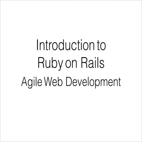 Introduction To Ruby On Rails Ppt