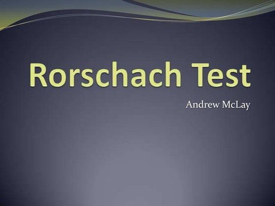 Rorschach ink blot test | PPT