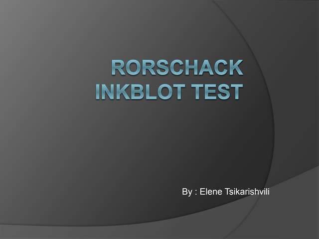 Rorschach ink blot test | PPT