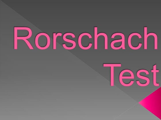 Rorschach Inkblot Test | PPTX | Medical Health