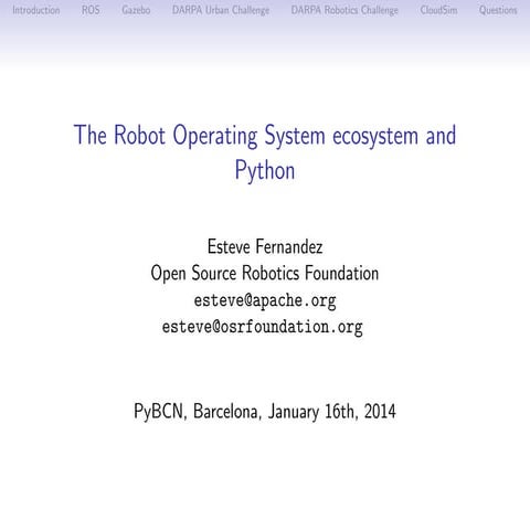 The Robot Operating System ecosystem and Python | PDF | Operating ...