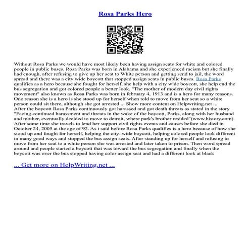 Rosa Parks Hero | PDF