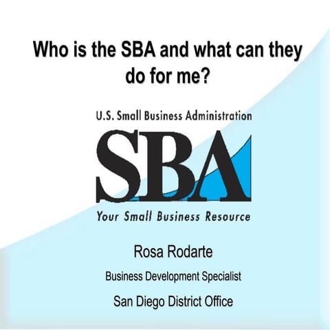 Small Business Administration (SBA) Financing | PPT