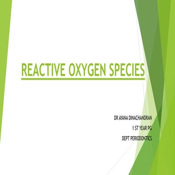 REACTIVE OXYGEN SPECIES | PPTX | Chemistry | Science