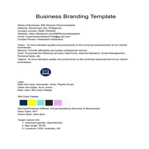 Rosemarie mcfarland business branding (7) | PDF