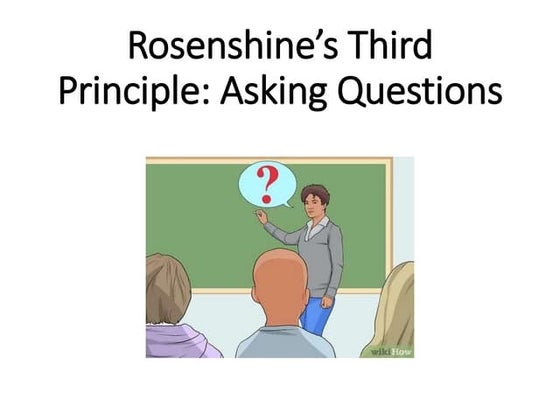 Rosenshine's Principles of instruction #6 - Check understanding | PPT
