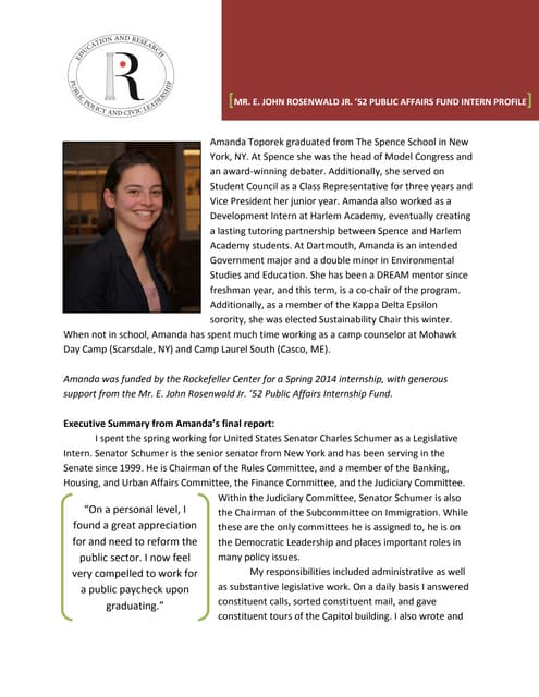 Sample Student Bio | PDF