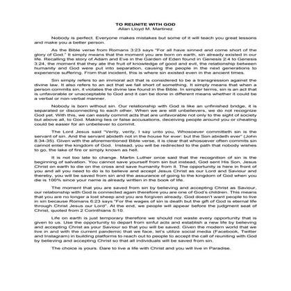 To Reunite with God | PDF