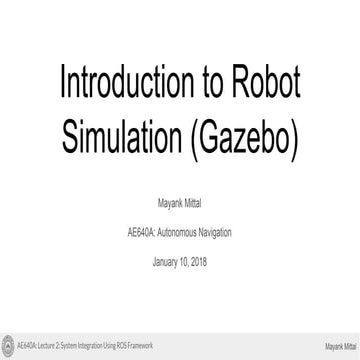 ROS Gazebo Simulation with Mobile Robots | PDF