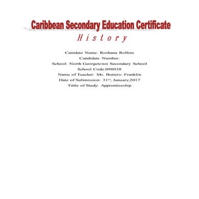 CSEC History SBA | DOCX