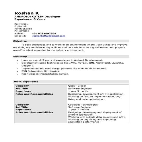 Roshan resume | PDF
