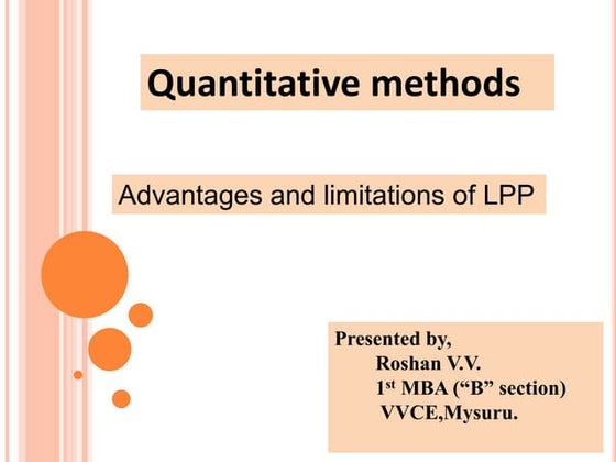 Linear programing | PPSX | Computer Software and Applications | Computing